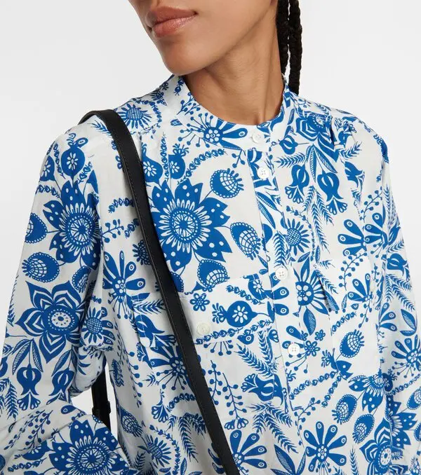 A.p.c. Aubrey Floral Linen-blend Blouse
