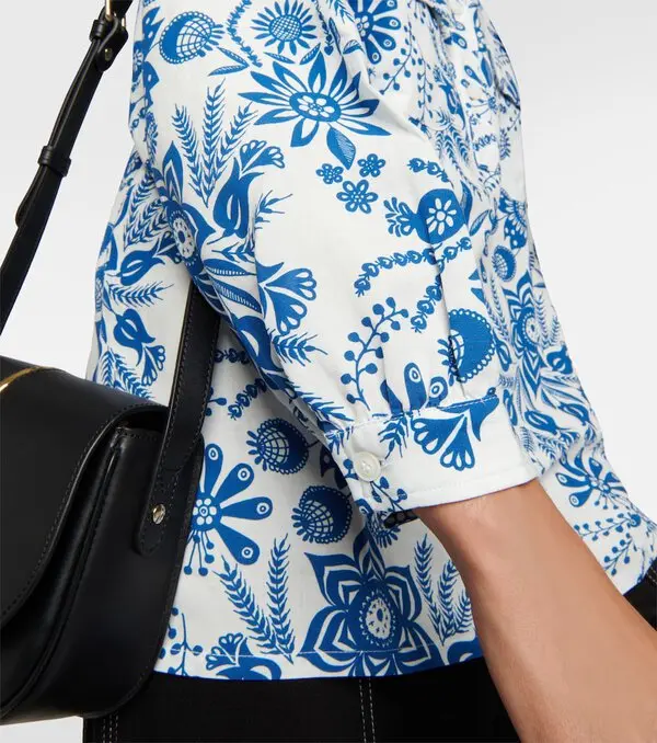 A.p.c. Aubrey Floral Linen-blend Blouse
