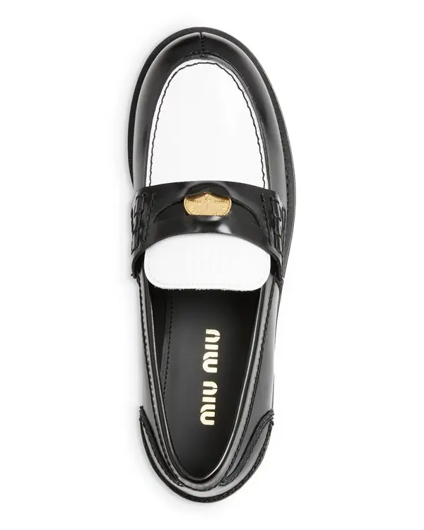Miu Miu Leather Penny Loafers
