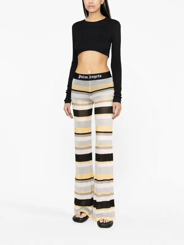 Palm Angels Striped Lurex Knit Trousers