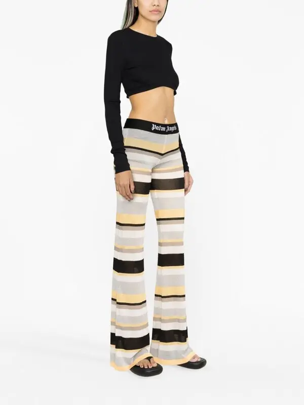 Palm Angels Striped Lurex Knit Trousers