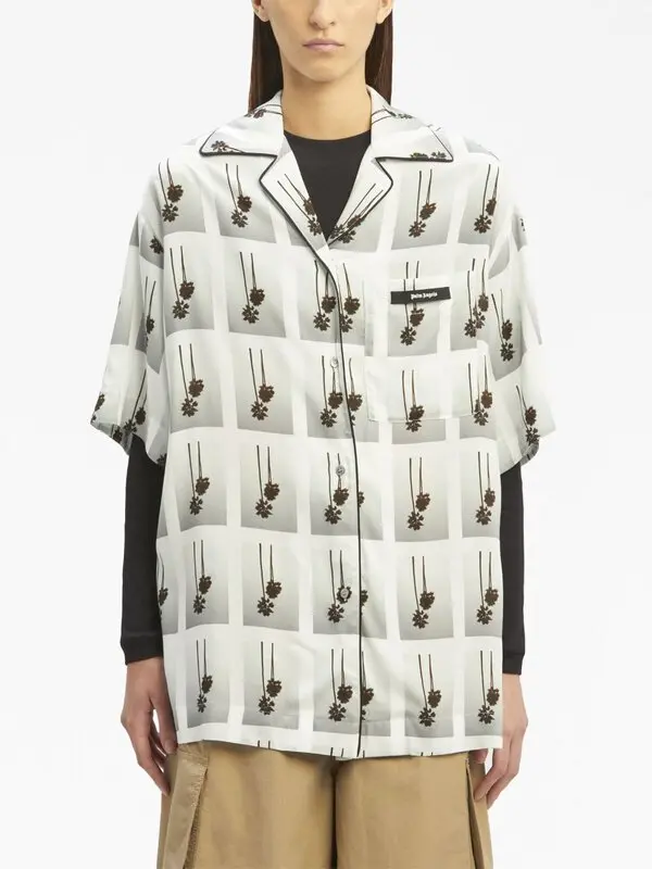 Palm Angels Mirage Palm-tree Print Bowling Shirt