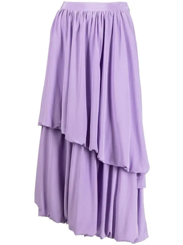 Ulla Johnson Layered Ruched Silk Skirt