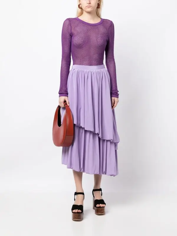 Ulla Johnson Layered Ruched Silk Skirt