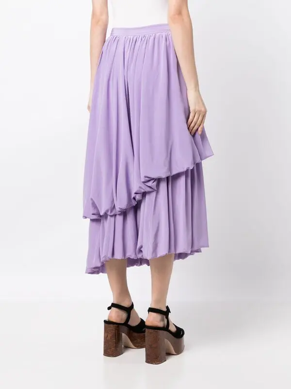 Ulla Johnson Layered Ruched Silk Skirt