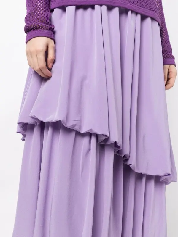 Ulla Johnson Layered Ruched Silk Skirt
