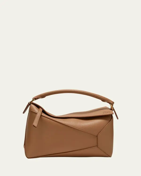 Loewe Puzzle Edge Medium Top-handle Bag - Toffee