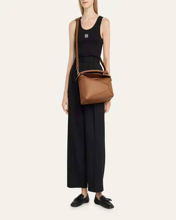 Loewe Puzzle Edge Medium Top-handle Bag - Toffee