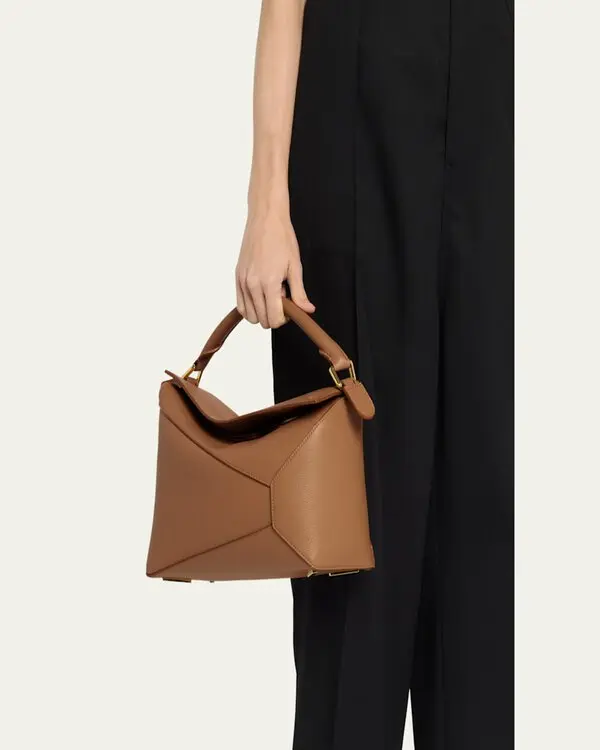 Loewe Puzzle Edge Medium Top-handle Bag - Toffee