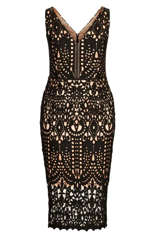 princess polly baby blue dress City Chic All Class Lace Overlay Sheath Dress In Black - 60% Off