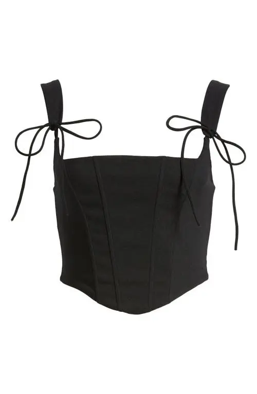 EDIKTED Genevive Tie Strap Corset Crop Top
