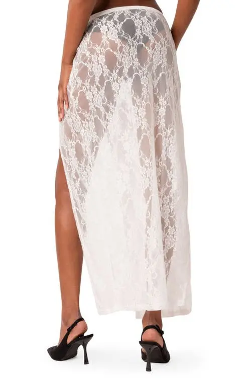 EDIKTED Aura Low Rise Lace Maxi Skirt