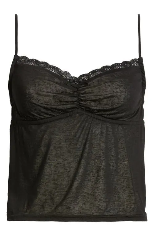EDIKTED Carla Ruched Lace Trim Camisole