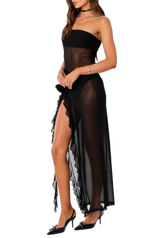 EDIKTED Suri Sheer Mesh Maxi Dress