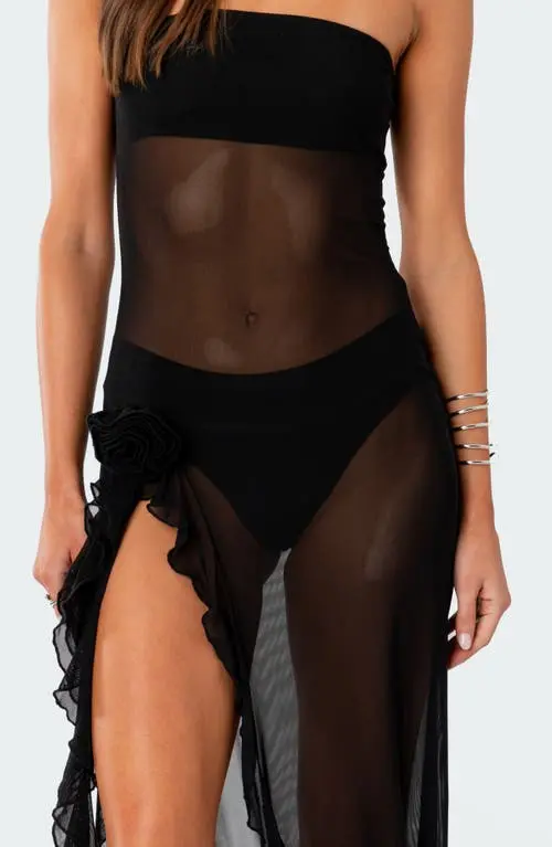 EDIKTED Suri Sheer Mesh Maxi Dress