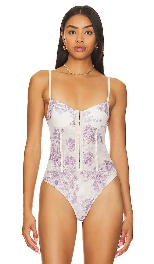 Free People Night Rhythm Bodysuit - Ivory Combo