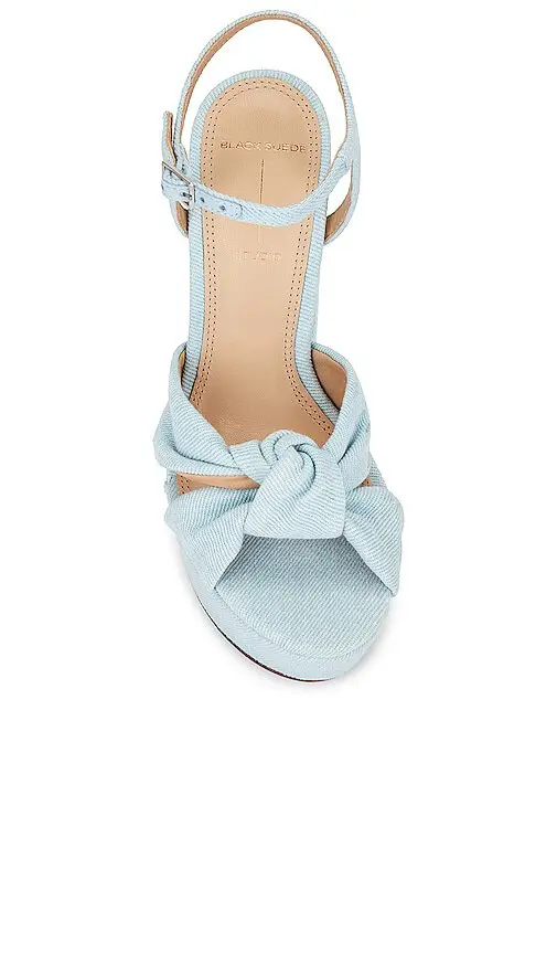 Black Suede Studio Abby Platform Sandal In Light Denim - 66  display picture 1