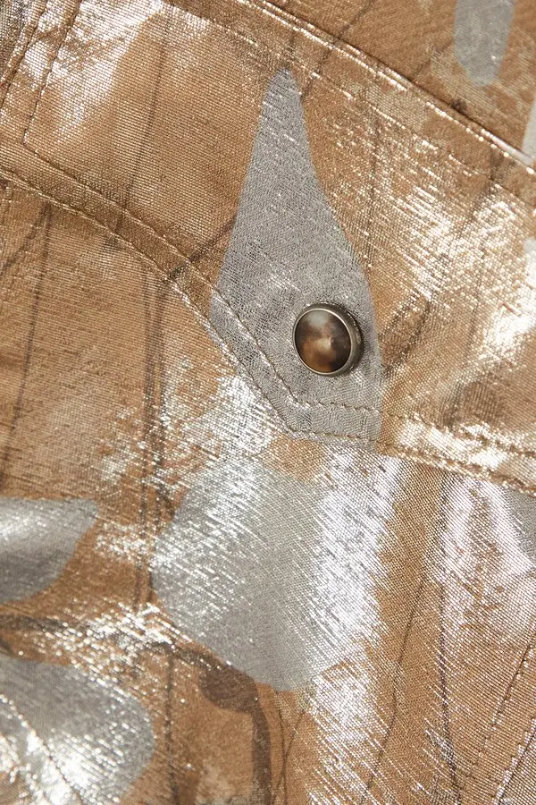 Brunello Cucinelli Printed Silk-blend Shirt - Metallic