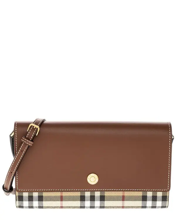 Burberry - Burberry Check Wallet With Detachable Strap