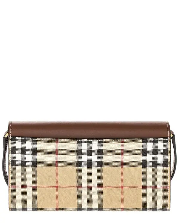 Burberry - Burberry Check Wallet With Detachable Strap