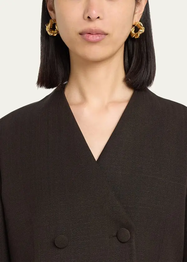 Oscar De La Renta Folded Hoop Earrings