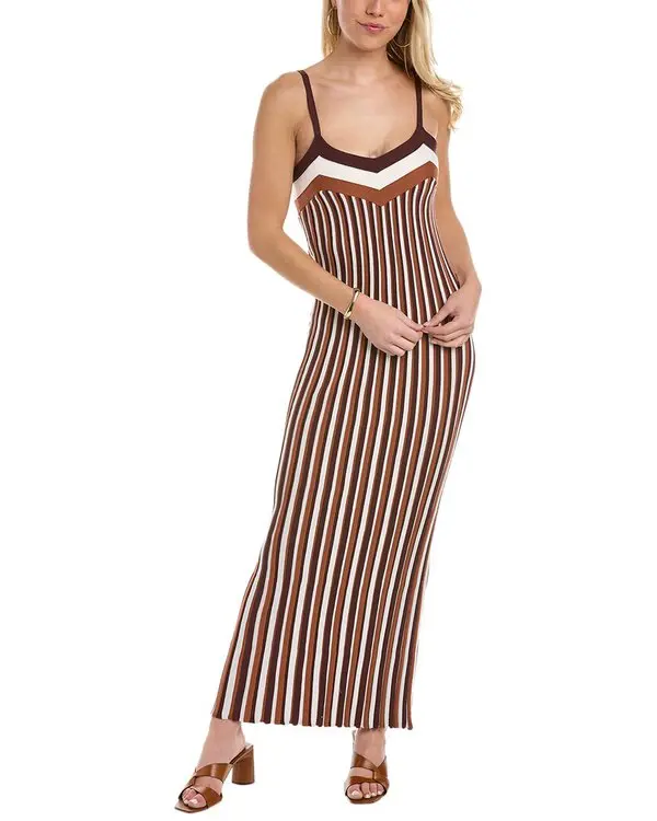 knee length dresses for ladies Mango Long Sleeve V-neck Metallic Thread Berofies Dress – FashOnFire