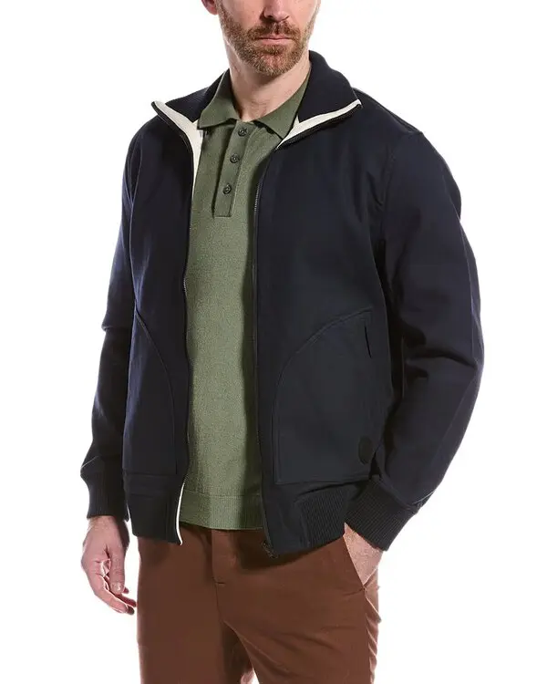 Ted Baker London Scotby Reversible Harrington Jacket In Navy 81