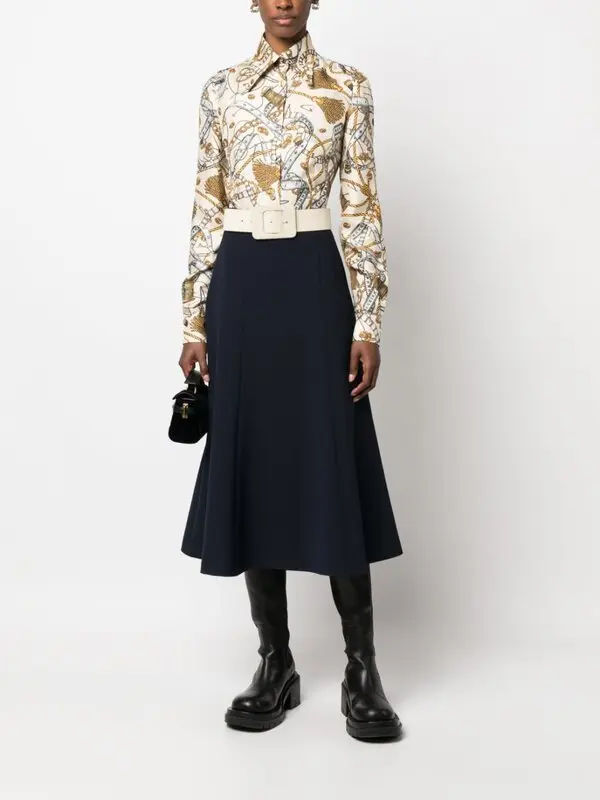 Moschino Bridle-print Silk Shirt