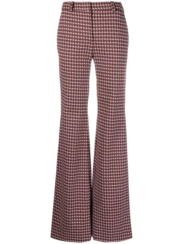 Moschino Graphic-print Flared Trousers - Pink