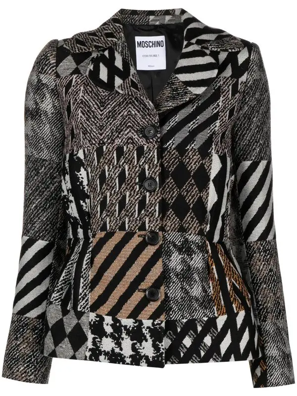 Moschino Mix-print Single-breasted Jacket