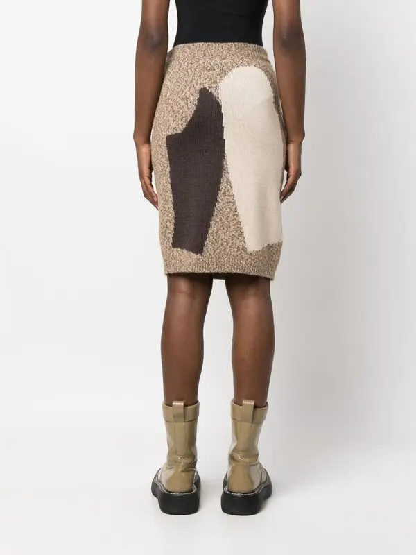 Moschino Intarsia Knit-pattern Pencil Skirt