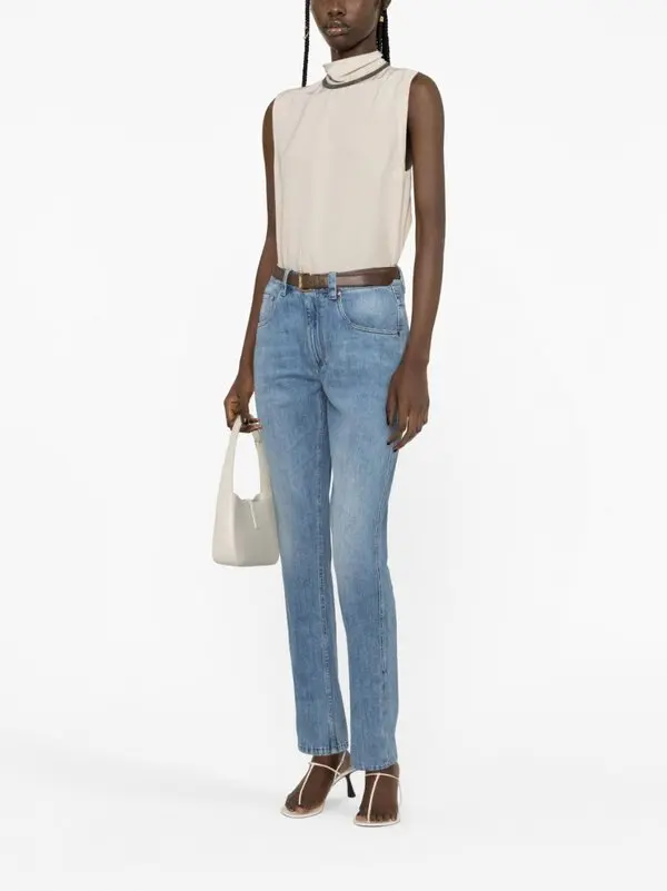 Brunello Cucinelli Monili-embellished Silk Blouse