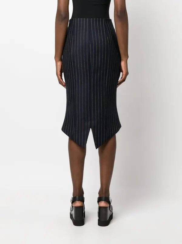 Moschino Striped Virgin-wool Midi Skirt