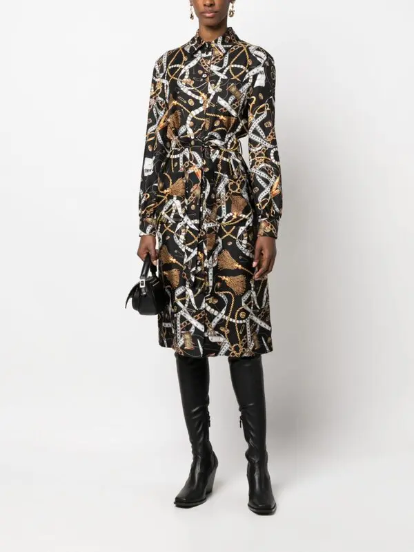 Moschino Graphic-print Silk Midi Dress