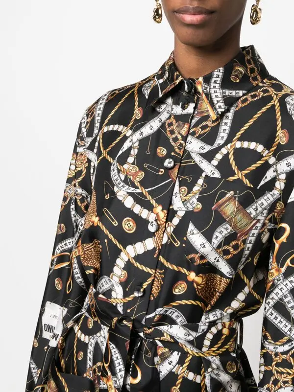 Moschino Graphic-print Silk Midi Dress