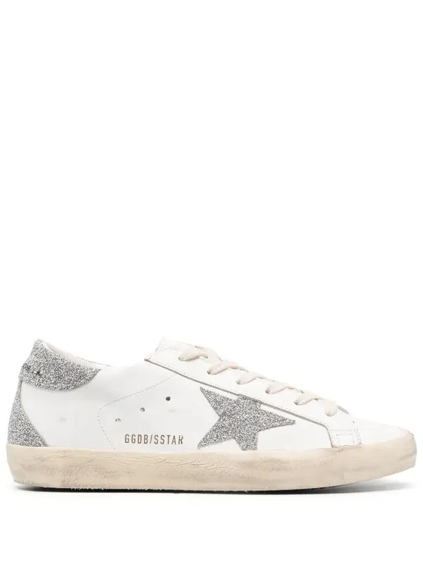 GOLDEN GOOSE Super-star Glitter-embellished Sneakers