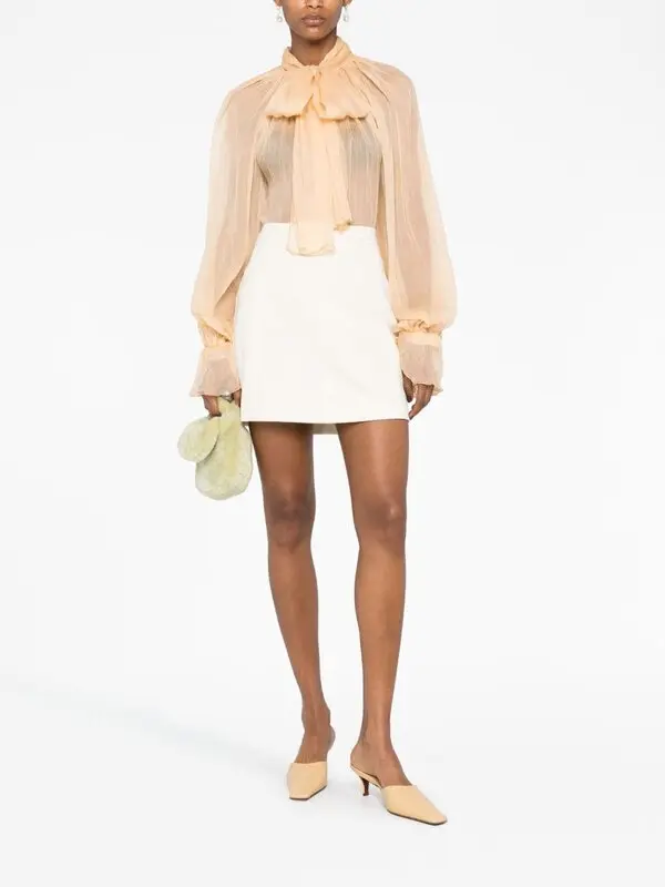 ATU BODY COUTURE Sheer Silk Blouse - Yellow