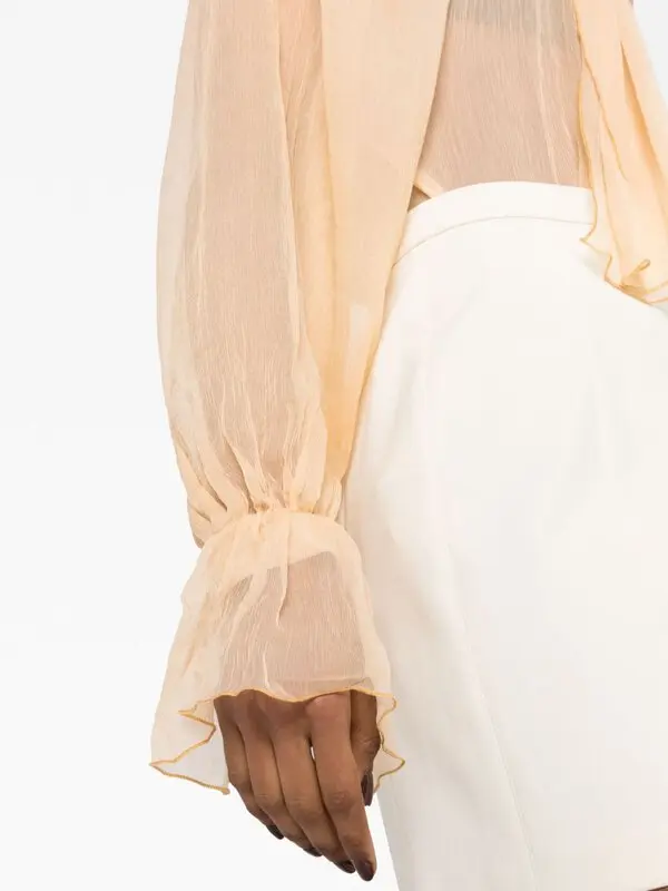 ATU BODY COUTURE Sheer Silk Blouse - Yellow