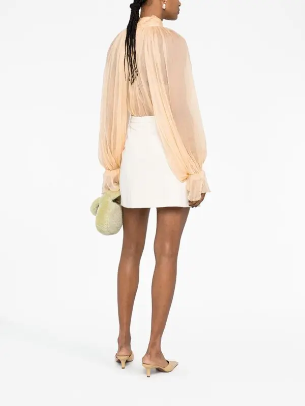 ATU BODY COUTURE Sheer Silk Blouse - Yellow