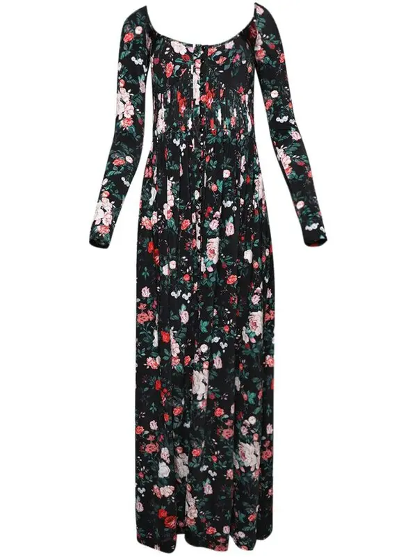 Rabanne Rose-print Maxi Dress