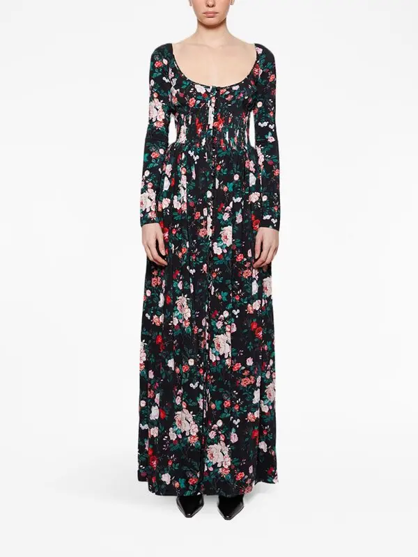 Rabanne Rose-print Maxi Dress
