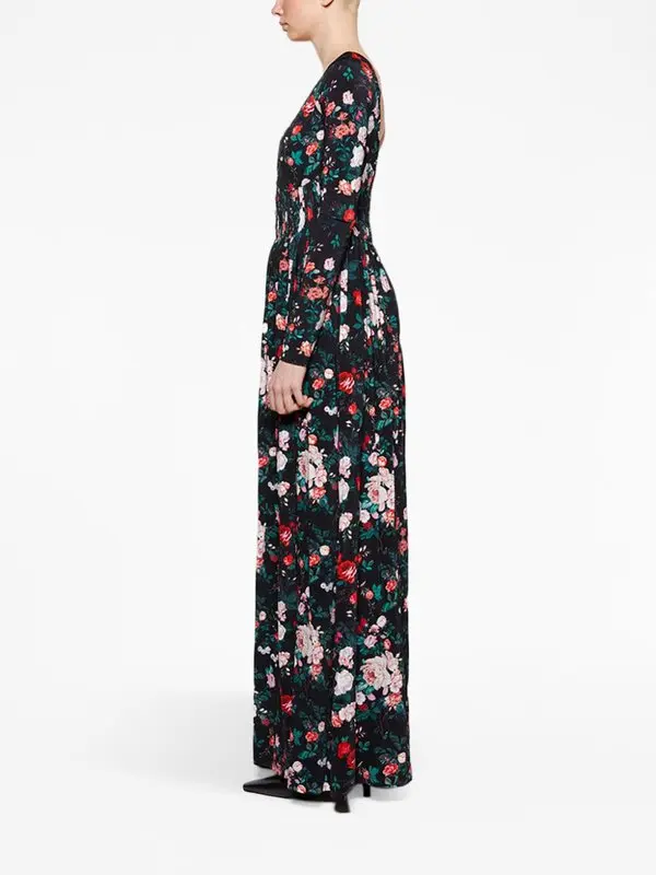 Rabanne Rose-print Maxi Dress