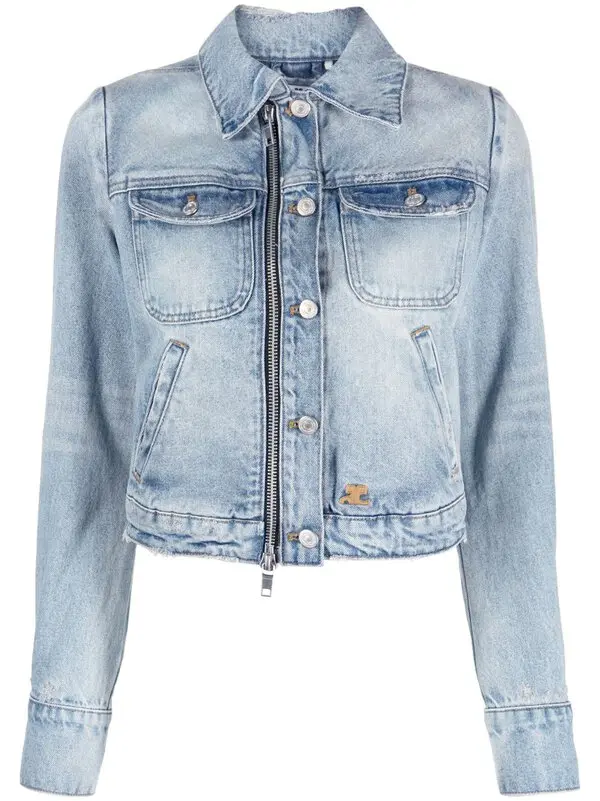 COURREGES Zip-up Denim Jacket