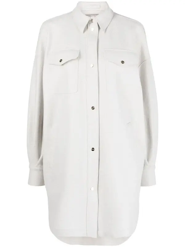 Herno Felted-finish Virgin Wool Shirt - Grey