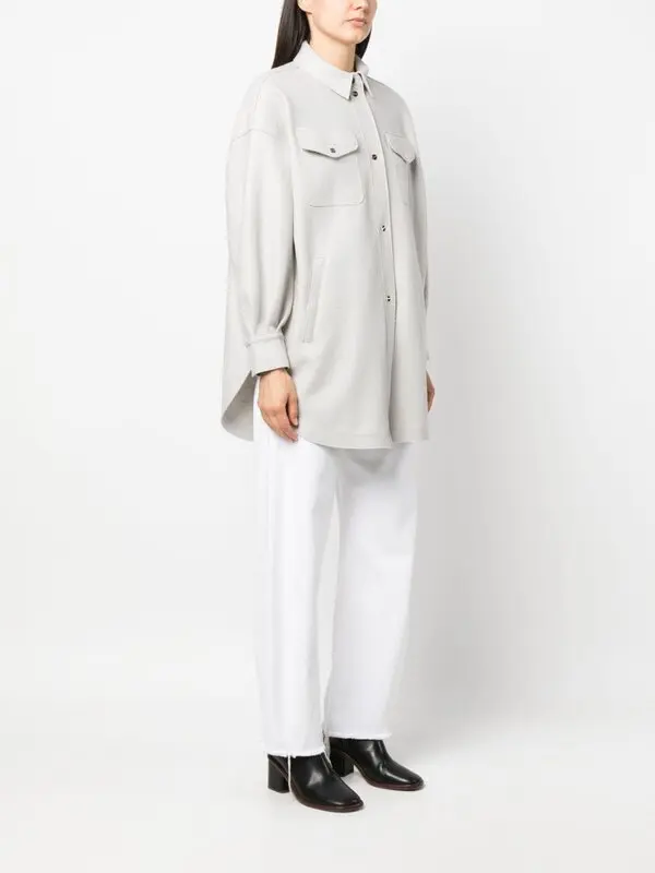 Herno Felted-finish Virgin Wool Shirt - Grey
