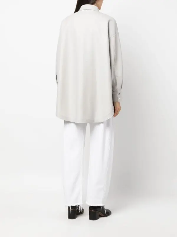 Herno Felted-finish Virgin Wool Shirt - Grey
