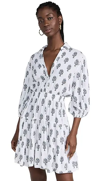 Playa Lucila Collared Mini Dress - Blue Print