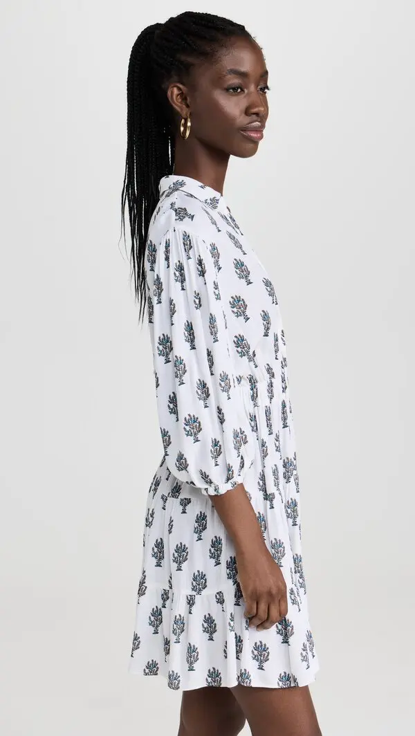 Playa Lucila Collared Mini Dress - Blue Print