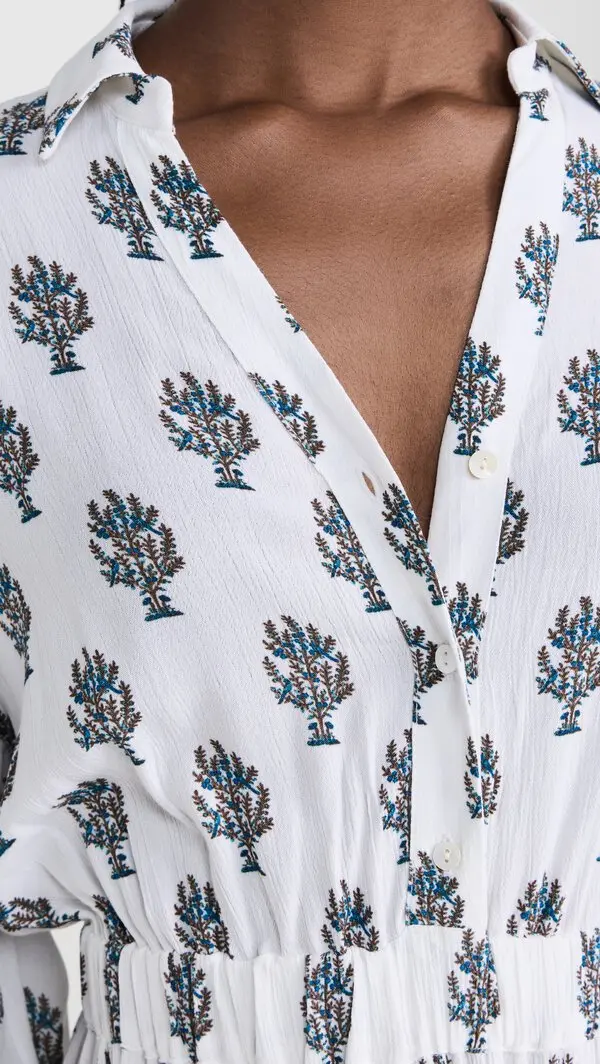 Playa Lucila Collared Mini Dress - Blue Print
