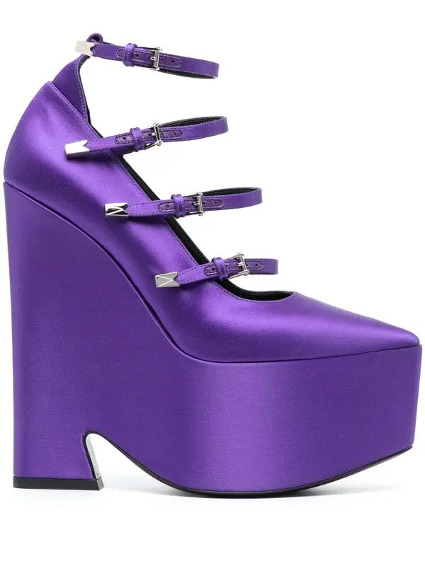 Versace Tempest Strappy Platform Pumps - Purple